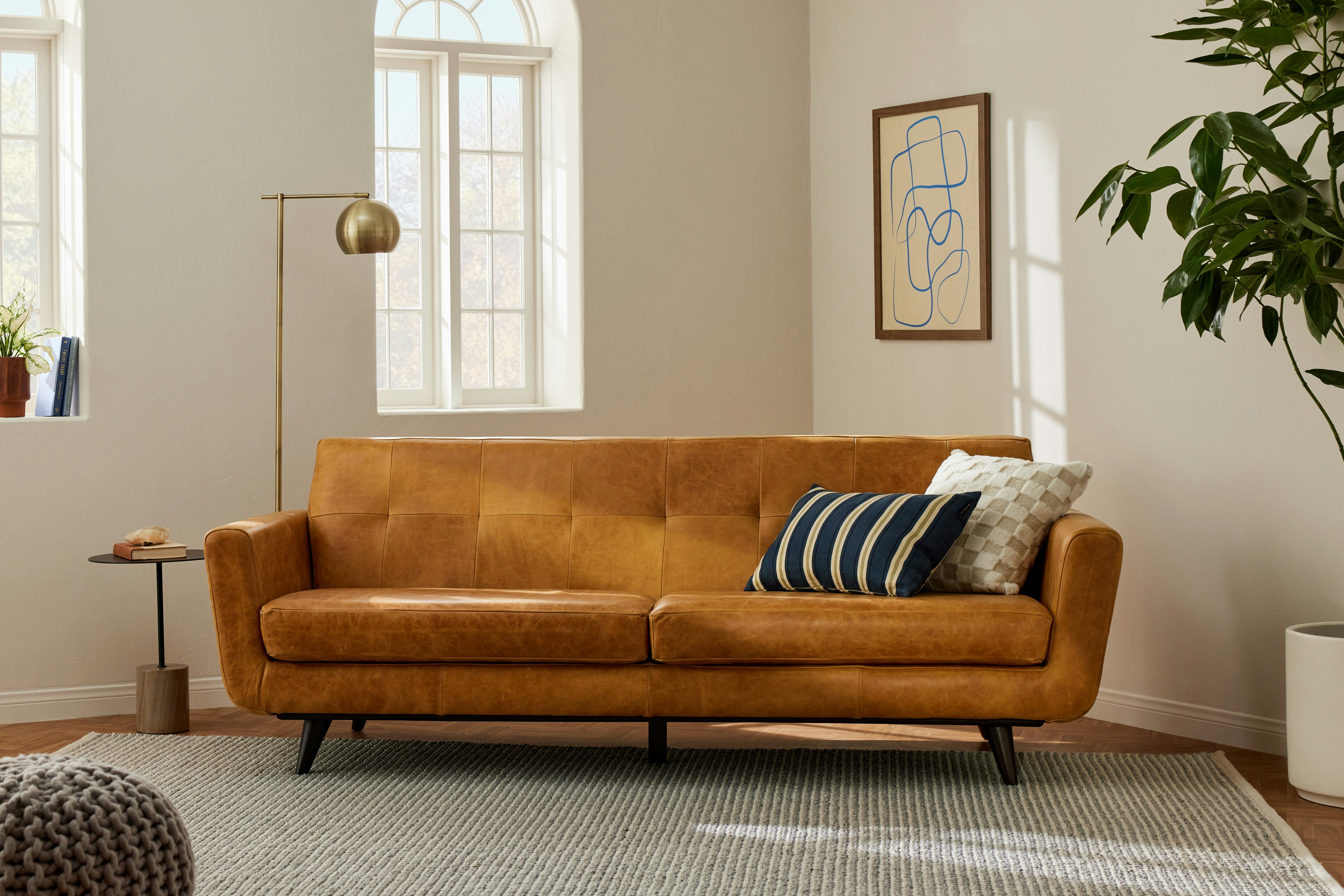 Joybird leather couch store