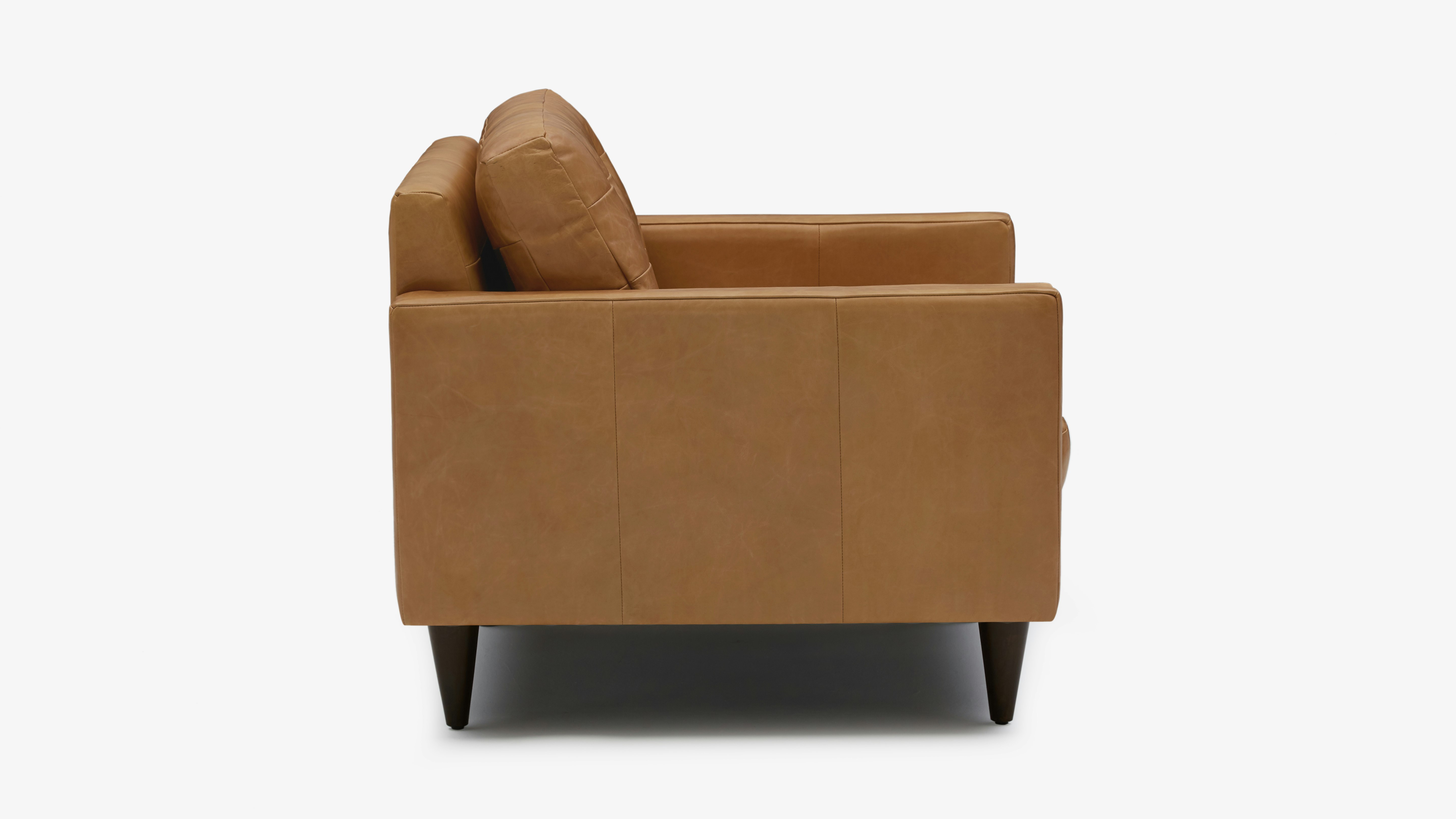 Brown Eliot Mid Century Modern Leather Chair Santiago Ale Mocha